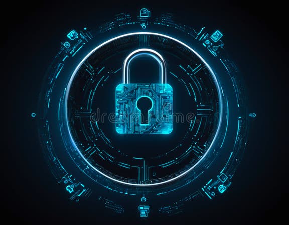 Futuristic Digital Lock Symbolizing Cybersecurity and Data Protection Stock Image - Image of ...