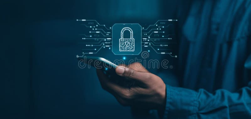 Digital Lock Screen Security Stock Illustration - Illustration of ...