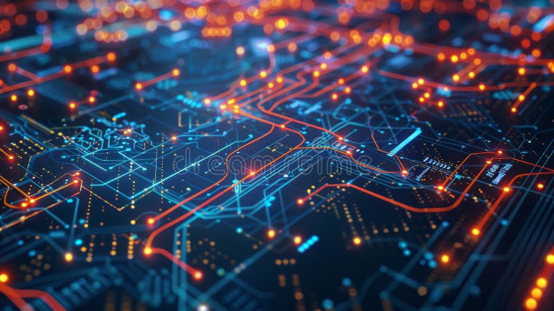 Futuristic Digital Map Glowing Pathways and Nodes Illustrating Data ...