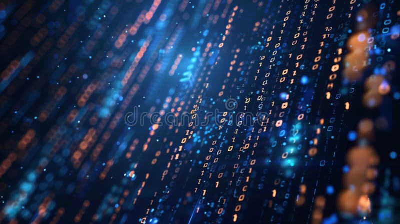 Futuristic Digital Matrix with Light Streams, Data Code, Technology ...