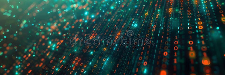 Futuristic Digital Matrix with Light Streams, Data Code, Technology ...