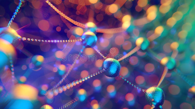 Abstract Digital Network Connections in Vibrant Colors and Lights Stock ...