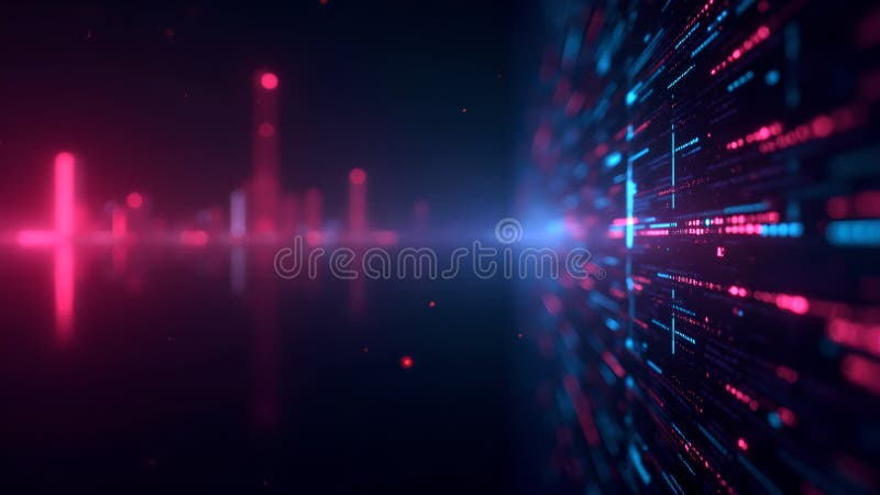 Futuristic Digital Network Data Abstraction Stock Illustration ...