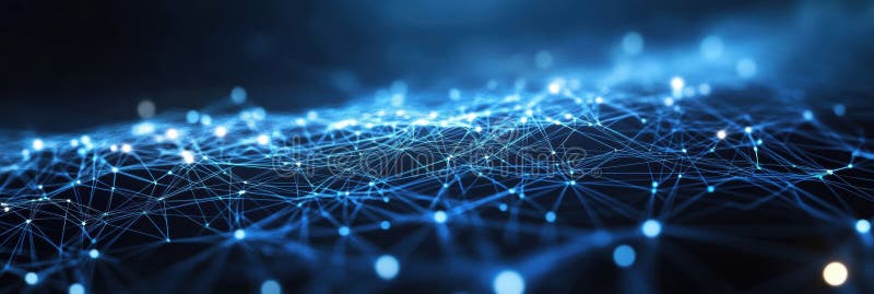 Futuristic Digital Network of Financial Transactions with Glowing Nodes ...