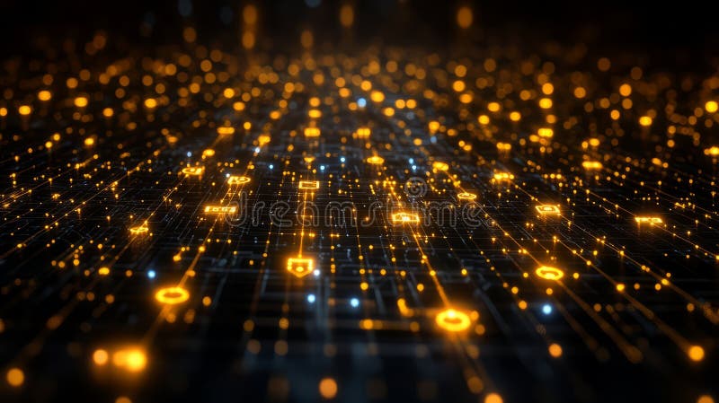 Futuristic Digital Network with Glowing Nodes and Lines Creating a ... Futuristic Digital Network with Glowing Nodes and Lines Creating a ...