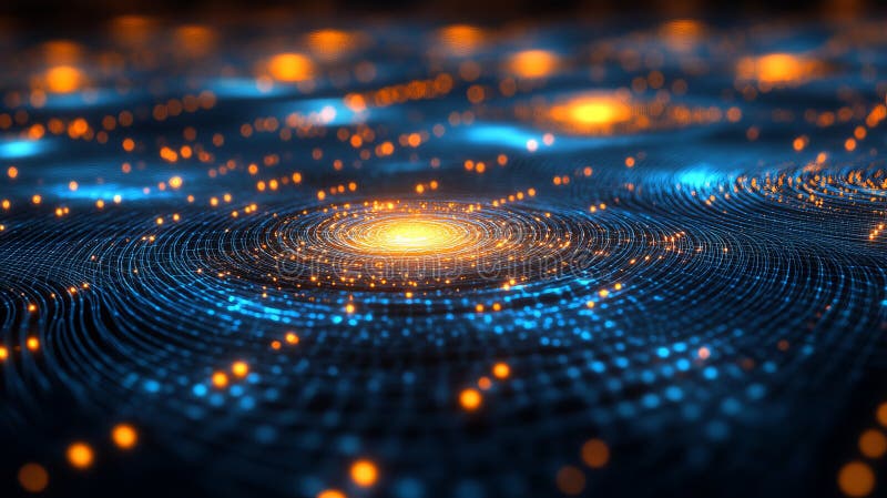 Futuristic Digital Network with Glowing Patterns and Abstract Circuitry Stock Illustration ...