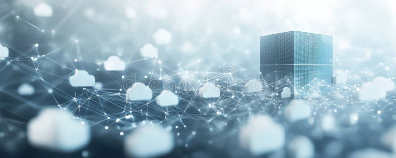 Futuristic Digital Network with a Gray and Blue Color Scheme Featuring ...