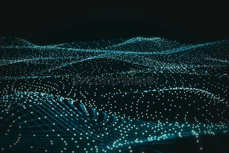 Digital Blue Screen Mockup Empty with Copy Space and Text in Front of ...