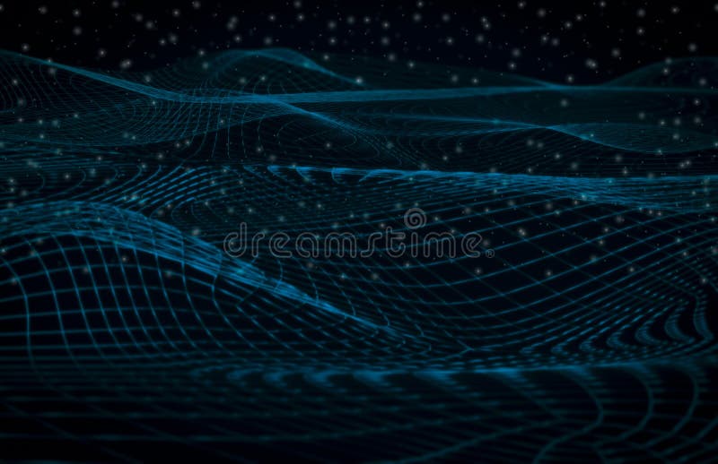 Digital Blue Screen Mockup Empty with Copy Space and Text in Front of ...