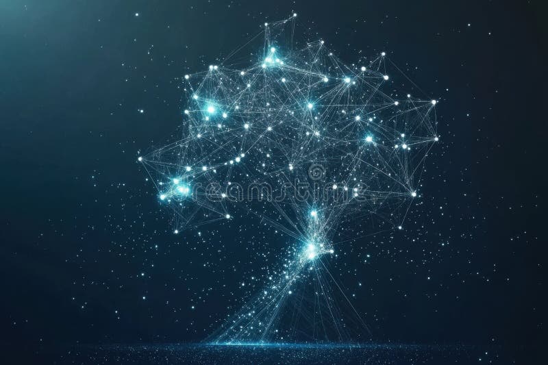 Futuristic Digital Network Tree with Glowing Connections for Tech ...