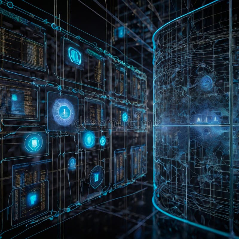 Futuristic Digital Networks. Stock Illustration - Illustration of ...