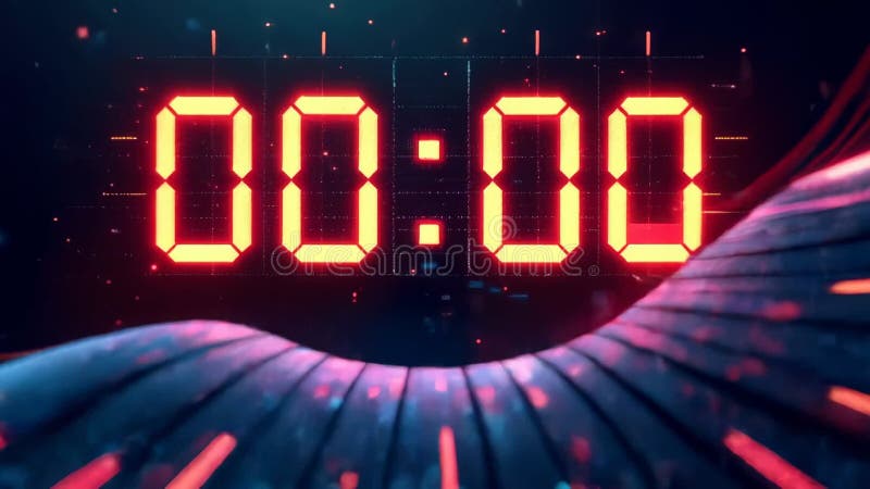 Futuristic Digital Number Timer on an Abstract Technology Background ...