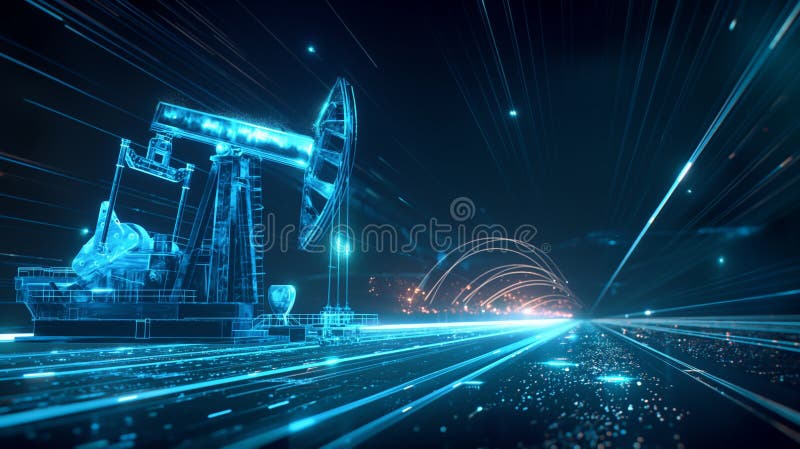 Futuristic Digital Oil Pump in a High-Tech Environment Stock Photo ...