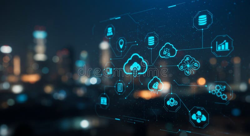 Network Overlay Cityscape Background Stock Illustrations – 722 Network ...