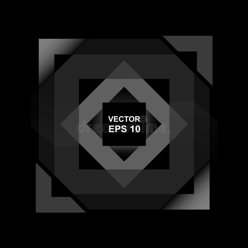 Future Geometric Background with Polygonal Squares. Monochrome Vector ...