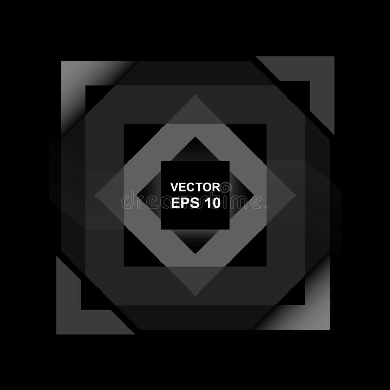 Future Geometric Background with Polygonal Squares. Monochrome Vector ...