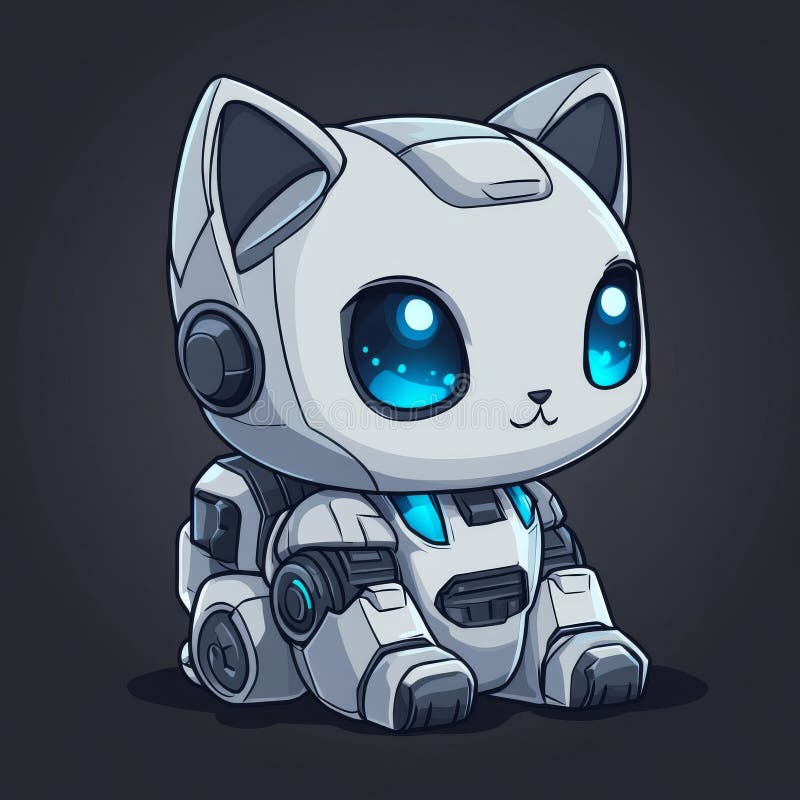 Adorable Cybernetic Kitten Futuristic Digital Pet Stock Photos - Free ...