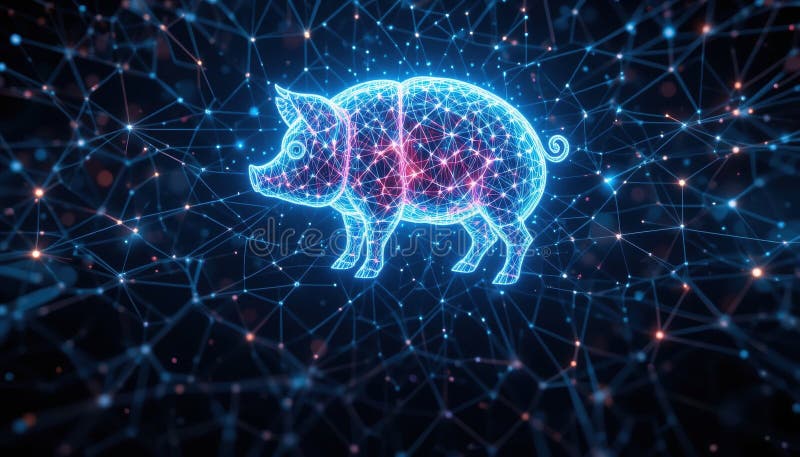 Futuristic Digital Pig Symbolizing Innovation and Technology in ...
