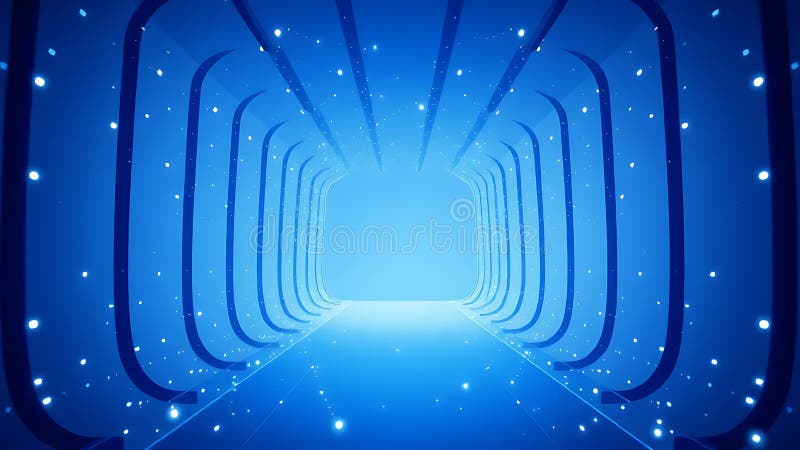 Futuristic Digital Portal with Blue Light Effects AI Visualization ...