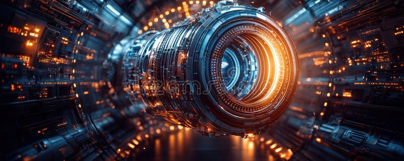 Futuristic Digital Rendering of a High-tech Aircraft Engine Fan Stock ...