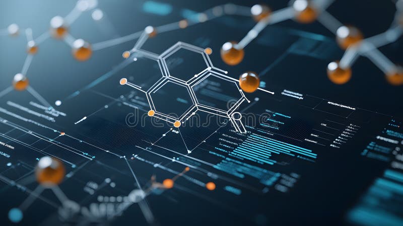 Futuristic Digital Report Featuring Chemical Structures and Data ...