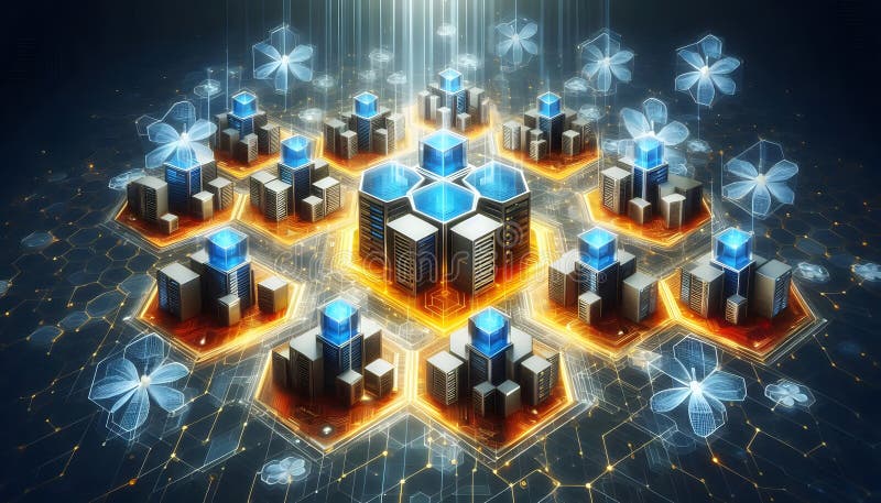 A Futuristic Digital Representation Depicting a Network of ...