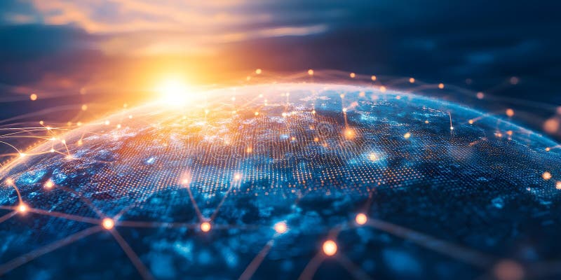 Futuristic Digital Representation of Earth Stock Illustration ...