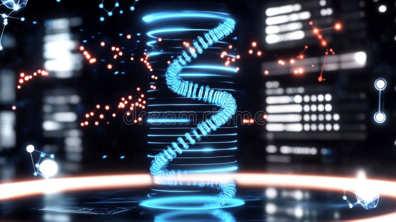 Futuristic Digital Representation of Genetic Technology Showcasing ...