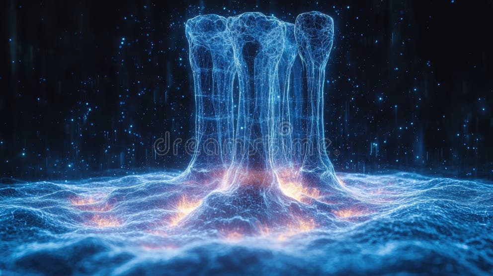 Futuristic Digital Representation of Glowing Energy Source with ...