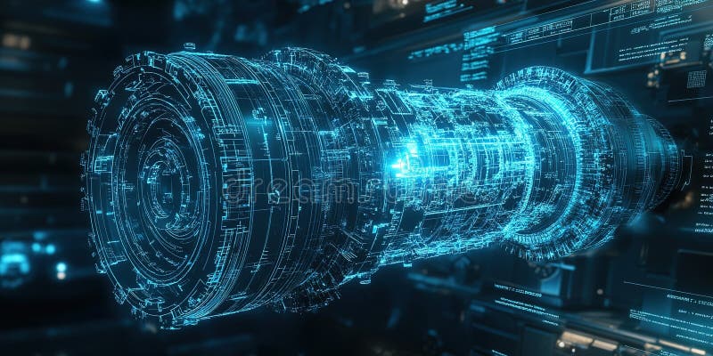 Futuristic Digital Representation of a High-tech Lens Over a Complex ...