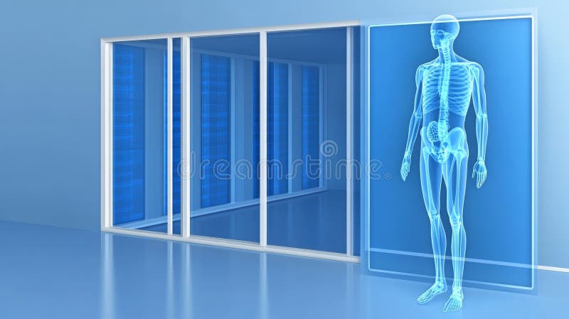 A Futuristic, Digital Representation of the Human Skeleton Stock Photo ...