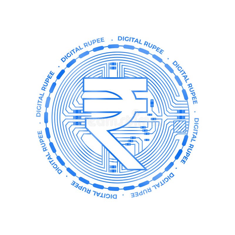 Futuristic Digital Rupee Indian Currency Symbol Background Stock Vector ...