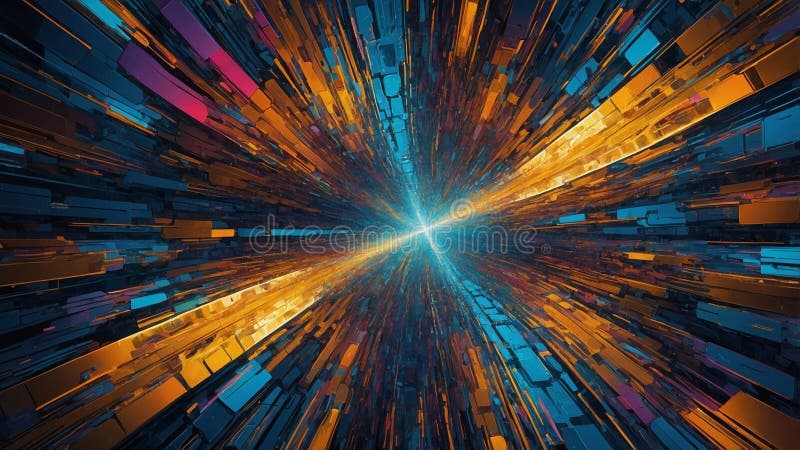 Futuristic Digital Sci-fi Abstract Explosion of Colorful Light and ...