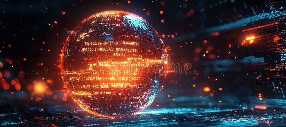 Futuristic Digital Security: Encrypted Data Orb with Binary Layers for ...