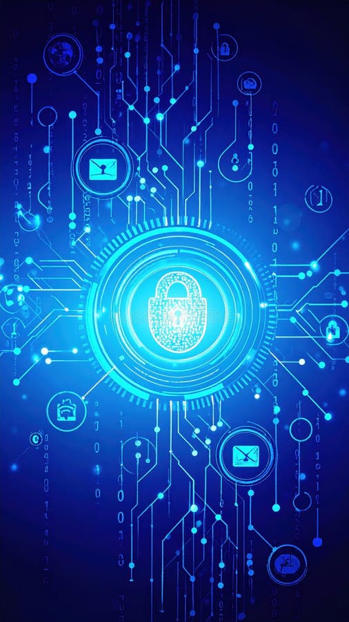 Futuristic Digital Security Interface with Data Protection and ...