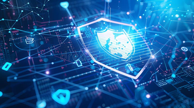 Futuristic Digital Shield with Data Points and Global Connections - AI ...