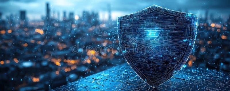 Futuristic Digital Shield Representing High-tech Cybersecurity Stock ...