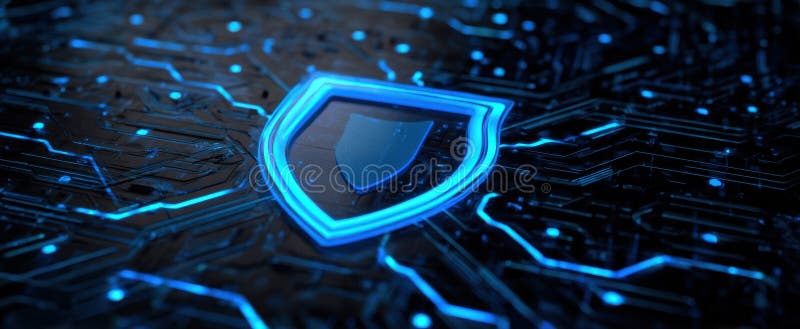 The Futuristic Digital Shield Symbolizing Cybersecurity Protection and ...