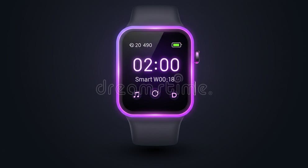 A Futuristic Digital Smartwatch with a Sleek Rectangular Display and ...