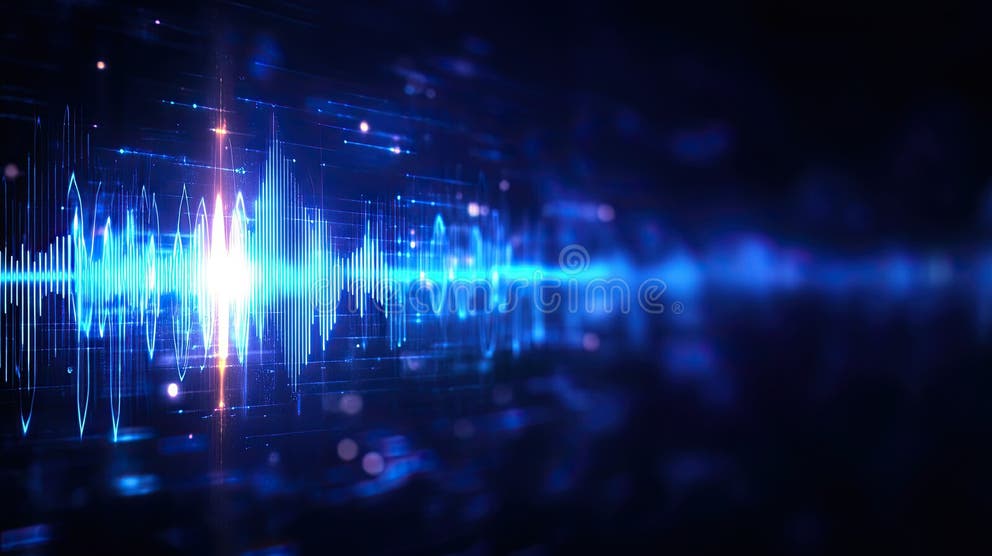 Futuristic Digital Soundwave Glowing in Blue Tones Stock Illustration ...