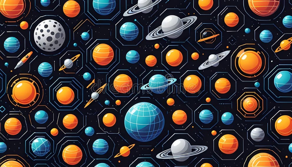 Digital Space Themed Pattern Stock Illustrations – 5,513 Digital Space ...