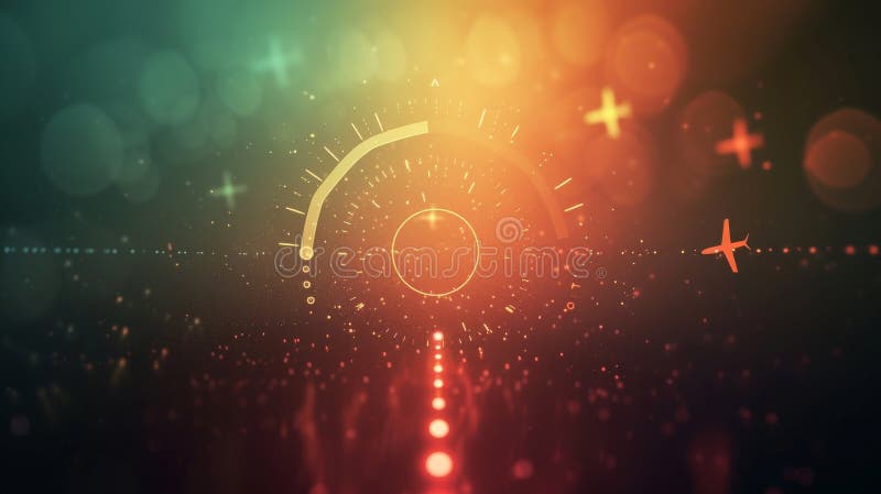 Futuristic Digital Speed Gauge with Glowing Abstract Elements Stock ...