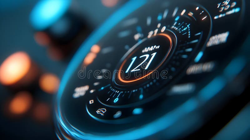 Futuristic Digital Speedometer Illustration Stock Illustration ...