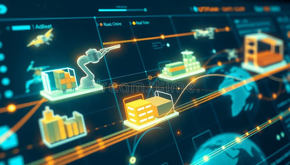 Futuristic Digital Supply Chain Dashboard with Real Time Data ...