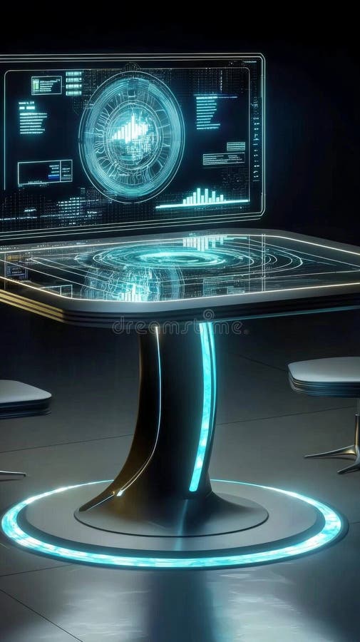 Futuristic Digital Table Design with Interactive Display for Modern ...
