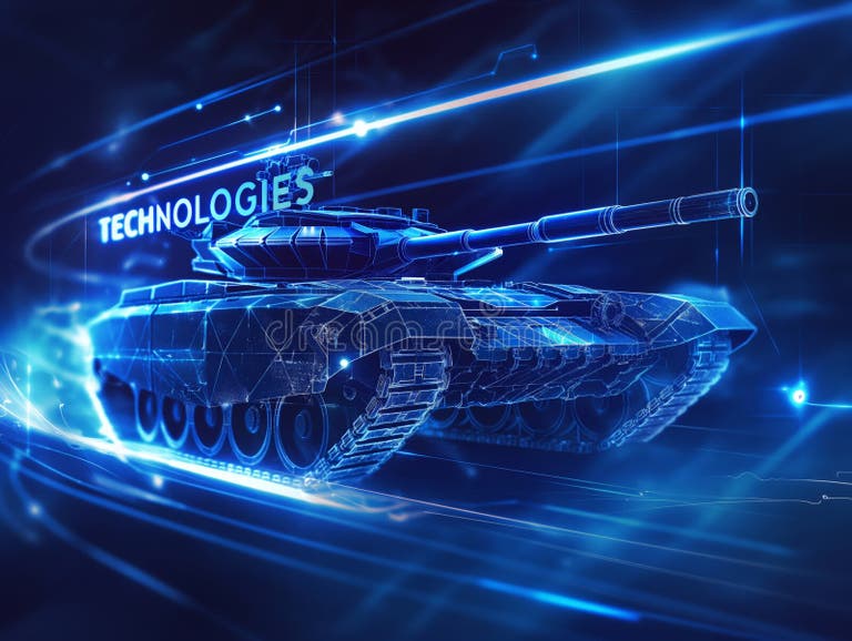 Futuristic Digital Tank with Technological Elements Stock Photo - Image ...