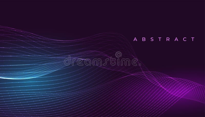 Futuristic Digital Tech Wavy Lines Background in Abstract Style Stock ...