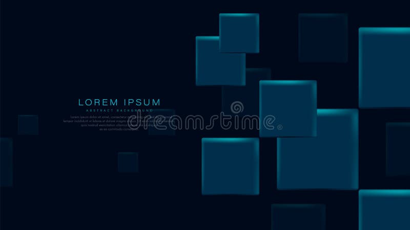 Futuristic Digital Technology Blue Background. Abstract Squares and ...
