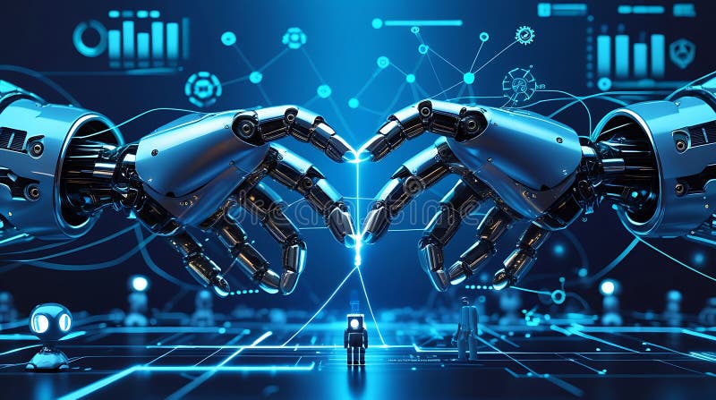 Futuristic Digital Technology Design with Blue Light Waves Illustrates ...