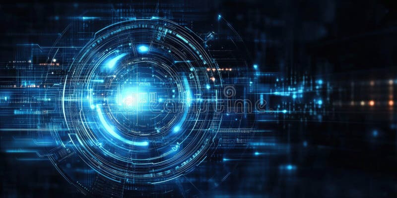 Futuristic Digital Technology Interface Stock Illustration - Illustration of programming, data ...